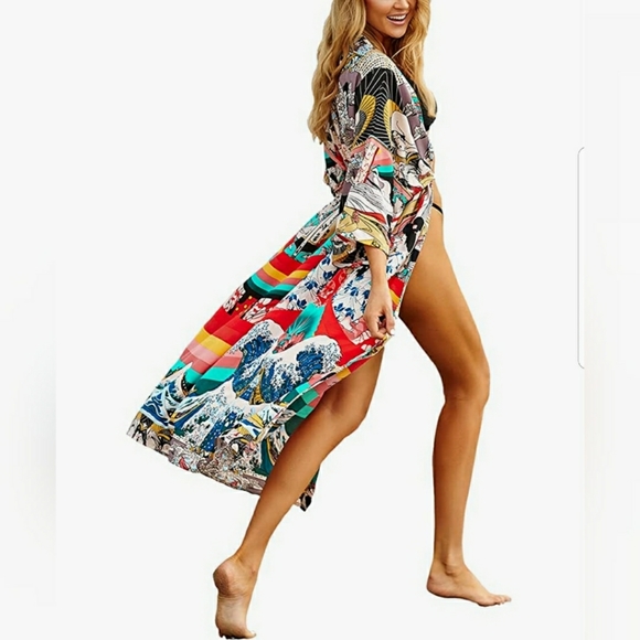 Swim | Cover Ups Kaftan Dress Long Flowy Beachwear | Poshmark